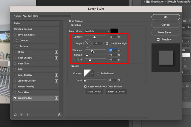 How to Quickly Add Shadow to Text in Photoshop